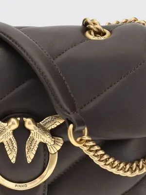 Pinko Classic Love Bag Puff Mini Bag In Quilted Nappa With Love Birds Buckle - Brown