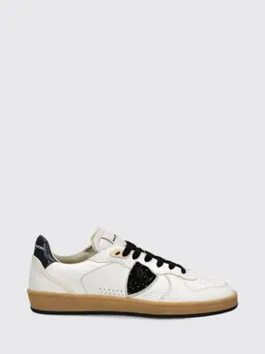 Philippe Model Suede Leopard Print Low-top Sneakers - White