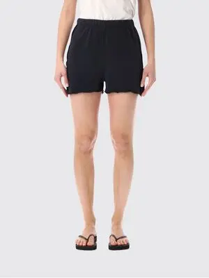 American Vintage High-waisted Stretch Cotton Jogging Shorts - Black