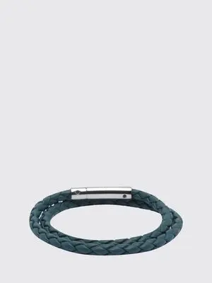 TOD'S Braided Leather Double Wrap Bracelet - Blue