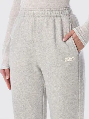 American Vintage High-waisted Linen And Cotton Track Trousers