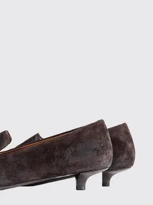 Marsèll Spino Suede Almond Toe Pumps - Dark