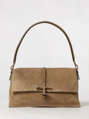 TOD'S Timeless Shoulder Bag In Suede Calfskin - Burnt