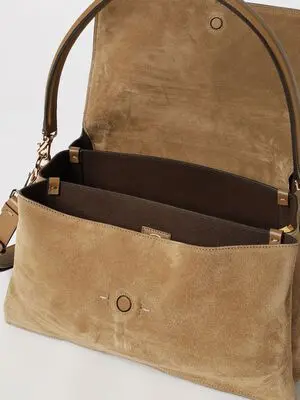 TOD'S Timeless Shoulder Bag In Suede Calfskin - Burnt