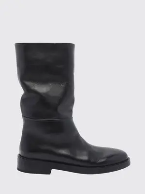 Marsèll Tubetto Calf-high Biker Boots In Distressed Leather - Black