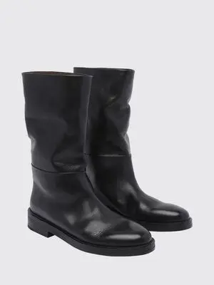 Marsèll Tubetto Calf-high Biker Boots In Distressed Leather - Black