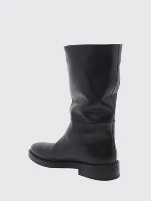 Marsèll Tubetto Calf-high Biker Boots In Distressed Leather - Black