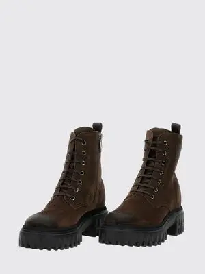Hogan Lace-up Suede Calf Leather Combat Boots