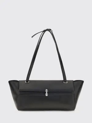 Savette Symmetry Smooth Calfskin Shoulder Bag With Metallic Clasp