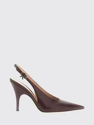 GIANVITO ROSSI Gianvito Rossi Sofia Sculptural Heel Leather Slingback Pumps Brown