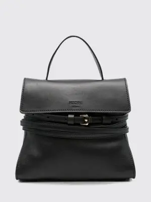 Moschino Tie Me Leather Mini Handbag - Black