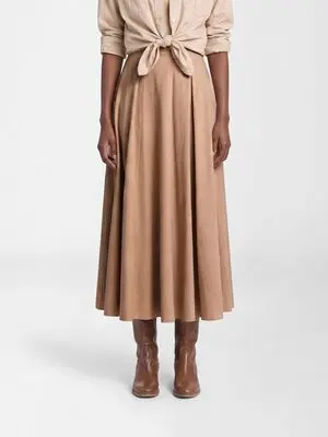 FAY Pleated Midi Skirt - Beige