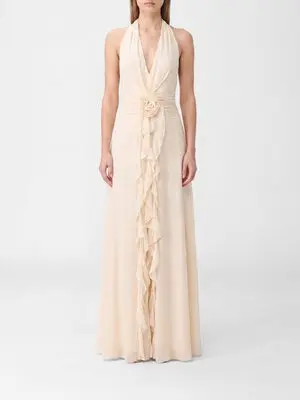 Blumarine Halterneck Georgette Long Evening Gown