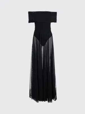 Norma Kamali Off-the-shoulder Sheer Maxi Dress