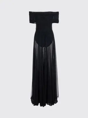 Norma Kamali Off-the-shoulder Sheer Maxi Dress