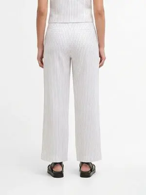 Barbour Sloane Striped Straight-leg Cotton-blend Trousers