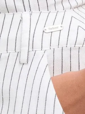 Barbour Sloane Striped Straight-leg Cotton-blend Trousers