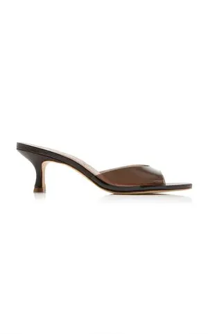 Staud Brigitte Leather Mules - Brown