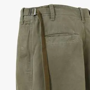 Fendi Grey- Cotton Drill Utility Trousers