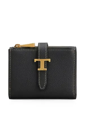 TOD`S Leather Wallet With Strap And Mini T Timeless Accessory - Black