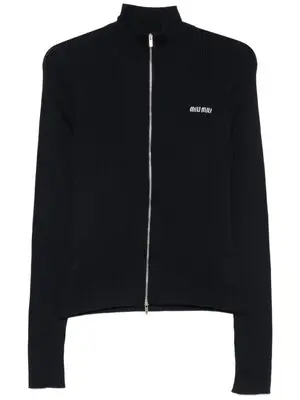 Miu Miu Ribbed Zip Cardigan