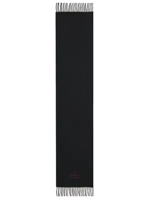 VIVIENNE WESTWOOD Scarf Embroidered In Wool - Black