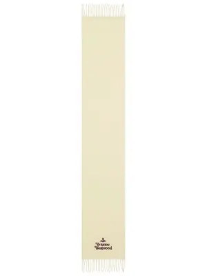 VIVIENNE WESTWOOD Scarf Embroidered In Wool - White