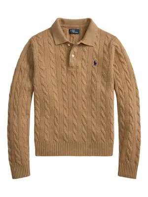 Polo Ralph Lauren Cable-knit Wool And Cashmere Polo Jumper