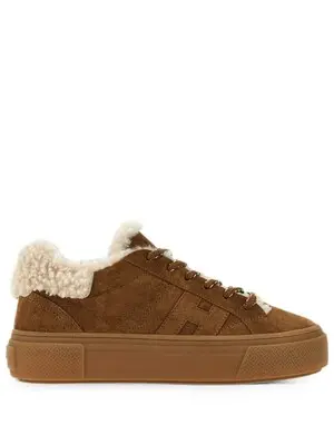 Hogan Crosswind Leather Sneakers - Brown