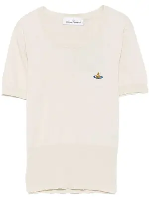 VIVIENNE WESTWOOD Top Bea Short Sleeve With Orb Embroidery - White