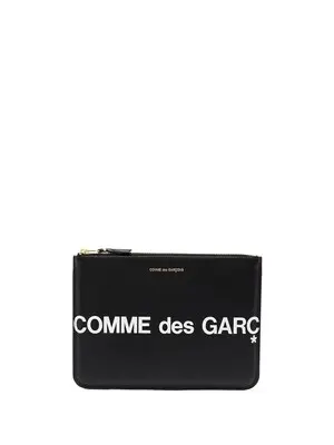Comme Des Garçons Huge Logo Wallet With Zip - Black