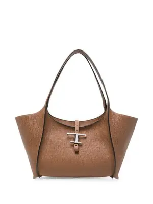 TOD`S Small Leather T Timeless Shopping Bag - Brown