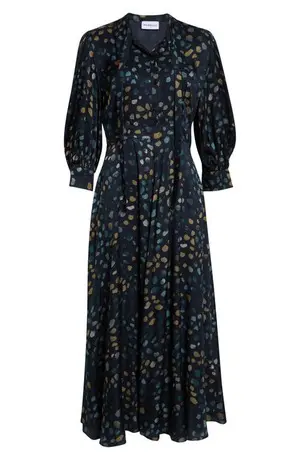 Marella Painted Spot Tie Neck Midi Dress
