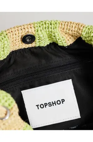 Topshop Jay Stripe Straw Clutch