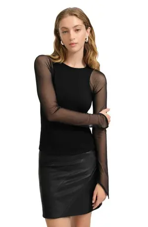 MARCELLA Carys Mesh Sleeve Jersey Top