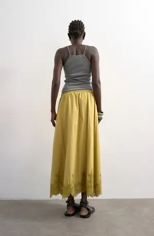 Topshop Lace Hem Full Maxi Skirt