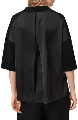ALLSAINTS Bern Merino Wool Polo Shirt - Black