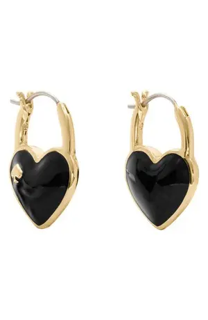 Kate Spade New York Heart Spade Huggie Hoop Earrings - Black