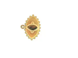 GEMINI JEWLERY Gemini Jewelry Evil Eye Cat Eye Stone Pendant In 18k Gold Electroplated Stainless Steel