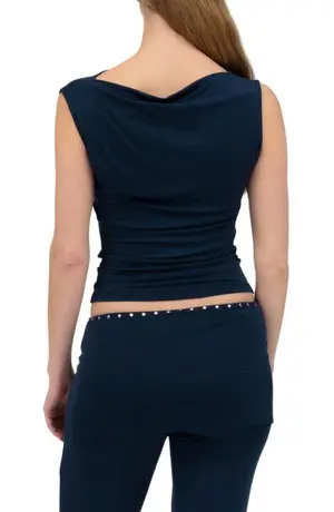 FIND ME NOW Brisa Studded Cowl Neck Top