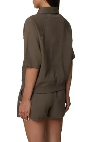 GOOD FOR NOTHING Boxy-fit Raglan Sweat Polo - Brown