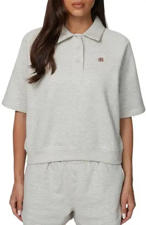 GOOD FOR NOTHING Boxy-fit Raglan Sweat Polo - Grey