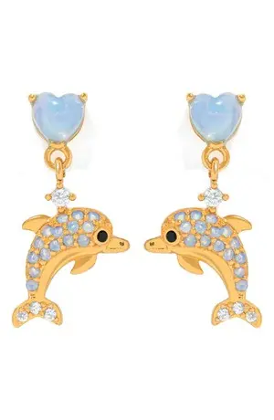 GIRLS CREW Dolphin Dangle Earrings - Gold