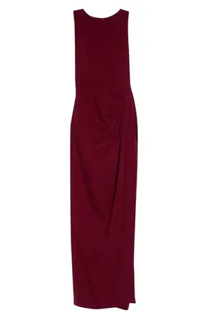 Oscar De La Renta Drape Detail Cady Gown - Claret