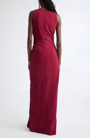 Oscar De La Renta Draped Gown With Thigh-high Slit