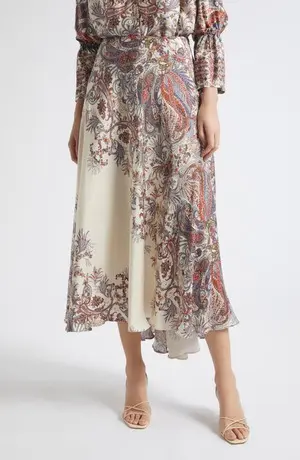 Marella Decano Paisley Midi Skirt