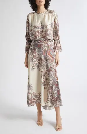 Marella Decano Paisley Midi Skirt