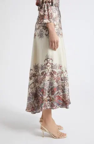 Marella Decano Paisley Midi Skirt