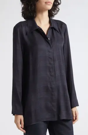 Marella Ballata Point Collar Plaid Shirt