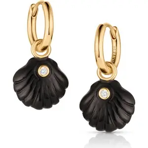 THATCH Coquille Drop Earrings With And Diamond Accent - Onyx